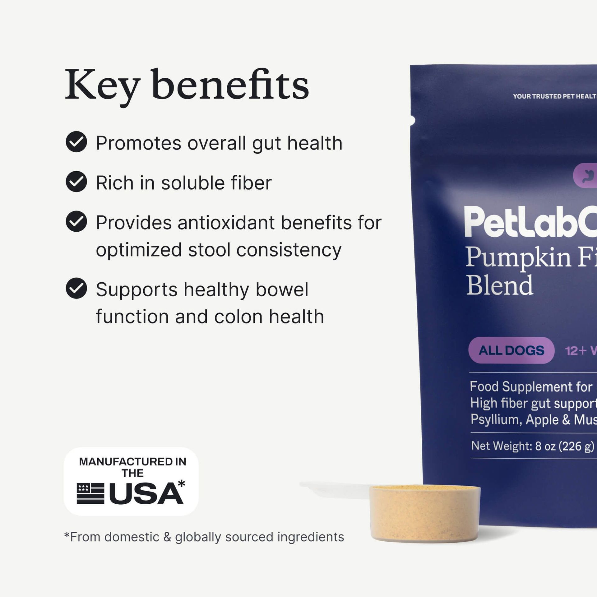 PetLabCo. Pumpkin Powder for Dogs – Dog Gut Supplement with Fiber