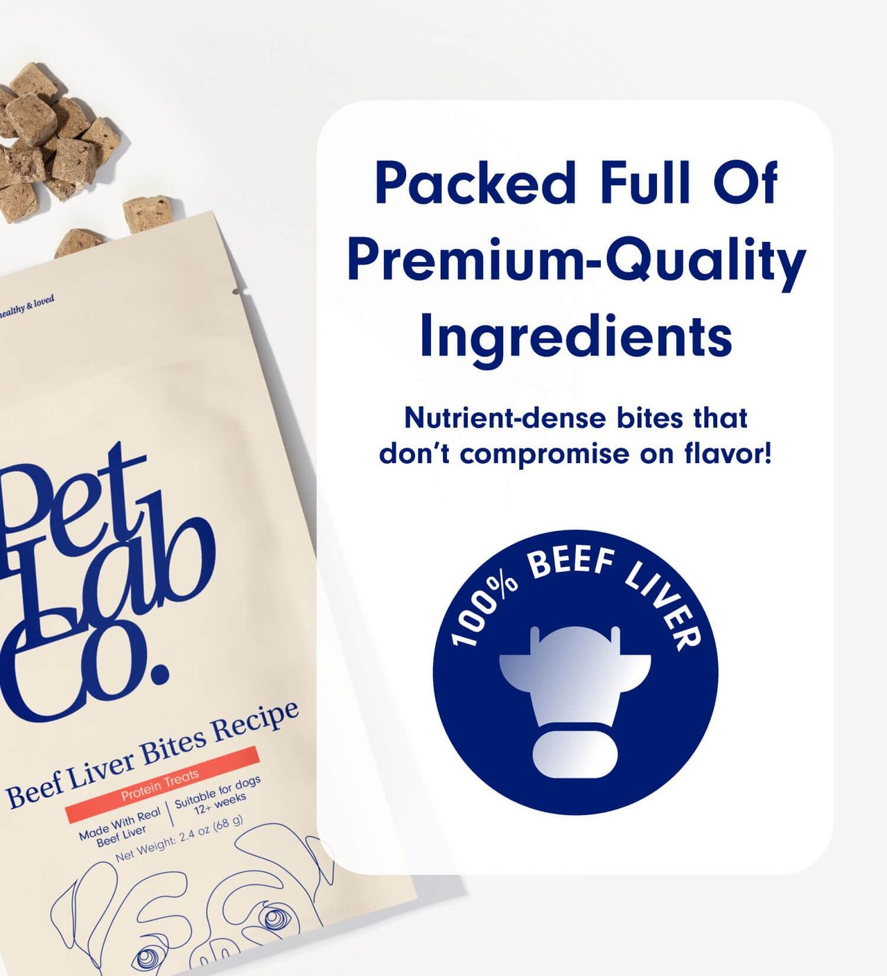 Freeze Dried Beef Liver Bites | Nutritious Dog Treats | PetLab Co.