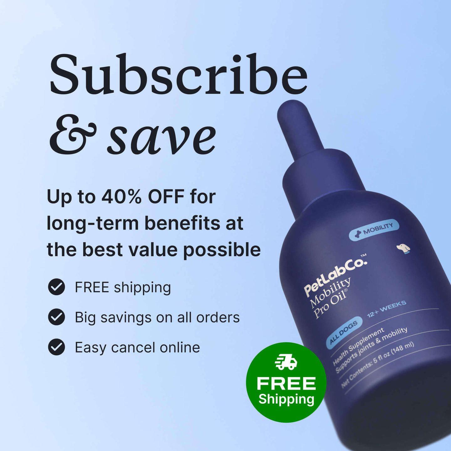 Mobility Pro Oil with Curcumin for Dogs | PetLabCo.®
